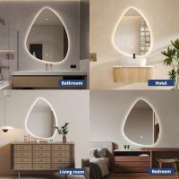 China Anti Fog Frameless Lighted Bathroom Mirror 5mm Half Moon Wall Mirror for sale