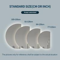 China Artistic Irregular Half Circle LED Bathroom Mirror 100-240V Anti Fog Dimmable for sale
