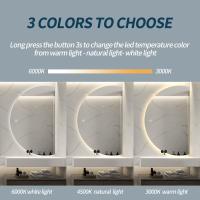China Artistic Irregular Half Circle LED Bathroom Mirror 100-240V Anti Fog Dimmable for sale
