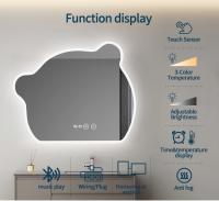 China Custom Irregular Shaped LED Mirror , Modern Half Moon Bathroom Mirror IP44 for sale