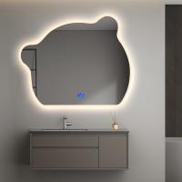 China Custom Irregular Shaped LED Mirror , Modern Half Moon Bathroom Mirror IP44 for sale
