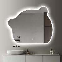 China Custom Irregular Shaped LED Mirror , Modern Half Moon Bathroom Mirror IP44 for sale