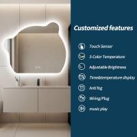 China Custom Irregular Shaped LED Mirror , Modern Half Moon Bathroom Mirror IP44 for sale