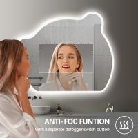 China Custom Irregular Shaped LED Mirror , Modern Half Moon Bathroom Mirror IP44 for sale