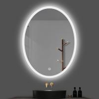 China Round Polished Edge Bathroom Mirrors With LED Light Smart Touch Sensor for sale