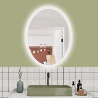 China Round Polished Edge Bathroom Mirrors With LED Light Smart Touch Sensor for sale