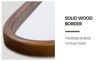 China Asymmetrical Irregular Shape LED Mirror IP66 Solid Wood Frame 60x80cm for sale