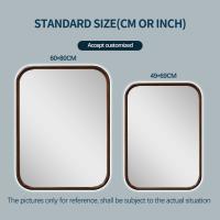 China Antique LED Bathroom Mirror IP44 60x80cm Wooden Frame Anti-Fog Illuminated for sale