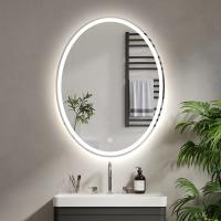 China Round Silver Bathroom Mirror with Front Light and Backlit Touch Screen 3000K 6000K for sale