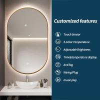 China Arched LED Bathroom Mirror Anti Fog IP44 IP66 Dimmable 3000K 6000K for sale