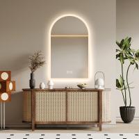 China Shatterproof Arch Bathroom Mirror 20x31 Inch with LED Lights Dimmable 3 Color for sale