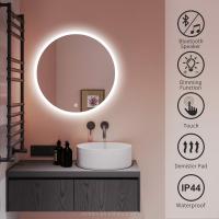 China IP54 Waterproof Round Modern Bathroom Mirror Anti Fog With Touch Sensor for sale