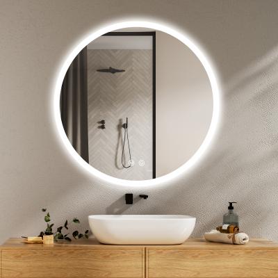 China IP54 Waterproof Round Modern Bathroom Mirror Anti Fog With Touch Sensor for sale