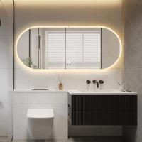 China Dimmable LED Arched Bathroom Mirror Waterproof Ip44 Color Temperature Adjustable for sale