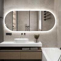 China Dimmable LED Arched Bathroom Mirror Waterproof Ip44 Color Temperature Adjustable for sale