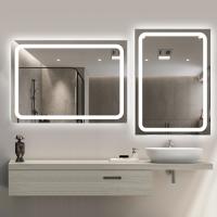China Rectangle Smart Touch Switch Makeup Bathroom Illuminated Led Mirror With Light Dimmable for sale