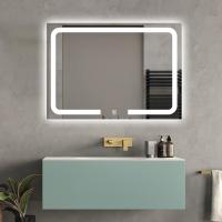 China Rectangle Smart Touch Switch Makeup Bathroom Illuminated Led Mirror With Light Dimmable for sale