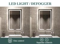 China Rectangle Smart Touch Switch Makeup Bathroom Illuminated Led Mirror With Light Dimmable for sale
