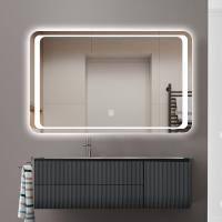 China Hardwired Bathroom Mirror With LED Light , Illuminated Lighted Bathroom Vanity Mirror for sale