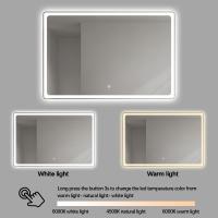 China Shatterproof Bathroom Mirror With LED Light , Dimming Defogger Bathroom Mirror for sale