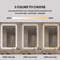 China Shatterproof Bathroom Mirror With LED Light , Dimming Defogger Bathroom Mirror for sale