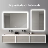 China Shatterproof Bathroom Mirror With LED Light , Dimming Defogger Bathroom Mirror for sale