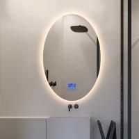 China HD Copper Free Silver Bathroom Mirror , Waterproof LED Oval Bathroom Mirror for sale