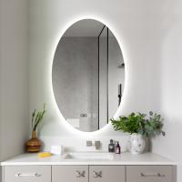 China HD Copper Free Silver Bathroom Mirror , Waterproof LED Oval Bathroom Mirror for sale