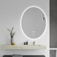 China HD Copper Free Silver Bathroom Mirror , Waterproof LED Oval Bathroom Mirror for sale