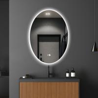 China HD Copper Free Silver Bathroom Mirror , Waterproof LED Oval Bathroom Mirror for sale