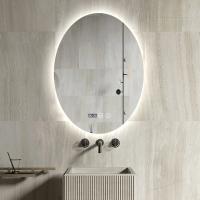 China HD Copper Free Silver Bathroom Mirror , Waterproof LED Oval Bathroom Mirror for sale