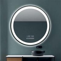 China Aluminium Framed LED Round Bathroom Mirror With Smart Touch Screen for sale