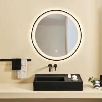 China Aluminium Framed LED Round Bathroom Mirror With Smart Touch Screen for sale