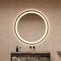 China Aluminium Framed LED Round Bathroom Mirror With Smart Touch Screen for sale