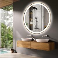 China Aluminium Framed LED Round Bathroom Mirror With Smart Touch Screen for sale