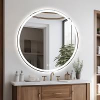 China Waterproof Smart Round Bathroom Mirror Anti Fog LED Illuminated Wall Mirror 60cm 80cm 100cm 120cm for sale