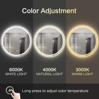 China Waterproof Smart Round Bathroom Mirror Anti Fog LED Illuminated Wall Mirror 60cm 80cm 100cm 120cm for sale