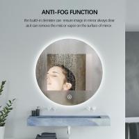 China Luxury Backlit Circular LED Mirror Decorative Frameless Smart Vanity Mirror With Defogger 3 Color Dimming for sale