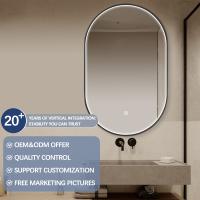 China Waterproof Ip44 Arch Bathroom Mirror Custom Size LED Mirror With Black / Gold Frame for sale