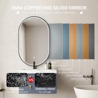 China Waterproof Ip44 Arch Bathroom Mirror Custom Size LED Mirror With Black / Gold Frame for sale