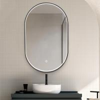 China Waterproof Ip44 Arch Bathroom Mirror Custom Size LED Mirror With Black / Gold Frame for sale