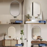 China Waterproof Ip44 Arch Bathroom Mirror Custom Size LED Mirror With Black / Gold Frame for sale