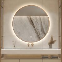 China Aluminium Alloy Framed Round Bathroom Mirror With Back Light for sale