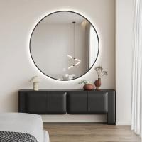 China Aluminium Alloy Framed Round Bathroom Mirror With Back Light for sale