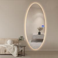 China Anti Fog Oval LED Backlit Mirror , Full Length Dressing Mirror Wall Mounted for sale