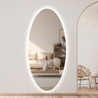China Anti Fog Oval LED Backlit Mirror , Full Length Dressing Mirror Wall Mounted for sale