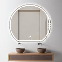 China Half Round LED Bathroom Mirror 60x80cm Anti Fog Waterproof Smart Makeup Vanity Mirror for sale
