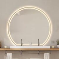 China Half Round LED Bathroom Mirror 60x80cm Anti Fog Waterproof Smart Makeup Vanity Mirror for sale
