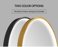 China Round LED Framed Mirror 60cm 70cm 80cm Copper Free Silver Shatter Proof Makeup Mirror for sale