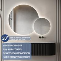 China Twin Circle Illuminated LED Backlight Bathroom Mirror IP44 For Hotel Villa Project for sale